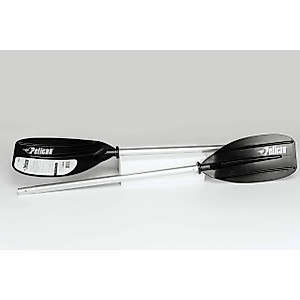 Pelican Junior Kid Kayak Paddle - Youth 2 Piece Aluminum & Polypropylene Ribbed Blade - 72 in - Black