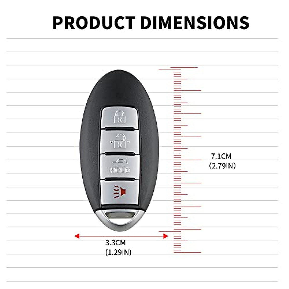 Key Fob Replacement for Nissan Altima 2007 2008 2009 2010 2011 2012 Maxima 09-2013 2014 Murano FCC ID：KR55WK48903