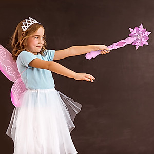 Light Up Frozen Snowflake Wand with Sound, Magic Wand for Kids Girls Princess Birthday Party (Motion Sensitive) Costume Accessories 2 Pieces (Pink Blue)