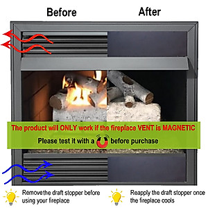 Neattec Magnetic Fireplace Draft Stopper - Fireplace Cover to Block Cold Air from Vent to Prevent Heat Loss - Magnet Fireplace Screen - Indoor Chimney Draft Blocker Vent Covers- 36" x 6" - Pack of 2