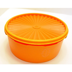 Vintage Tupperware Servalier 6 Piece Stacking Canister Set Orange Yellow Green 8 Cups