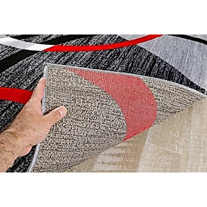 Luxe Weavers Victoria Collection 3895 Gray 2x8 Modern Abstract Geometric Stain Resistant Area Rug