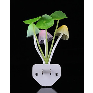 Rienar Sensor Led Night Light, Color Changing Plug-in LED Mushroom Dream Bed Lamp