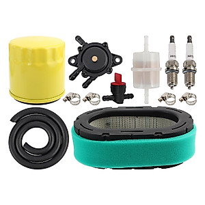 partszen Air Filter Oil Filter Fuel Pump Kit for 32-083-09-S 3208309-S 32-083-10-S 3208310-S for Kohler KT610 KT620 KT715 KT725 KT730 KT735 KT740 KT745 19HP-26HP Lawn Mower with Spark Plug Fuel Line