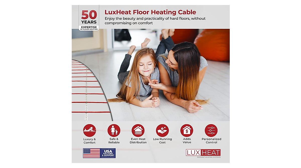LuxHeat 200 Sqft Floor Heating Cable Set - Comfort & Control