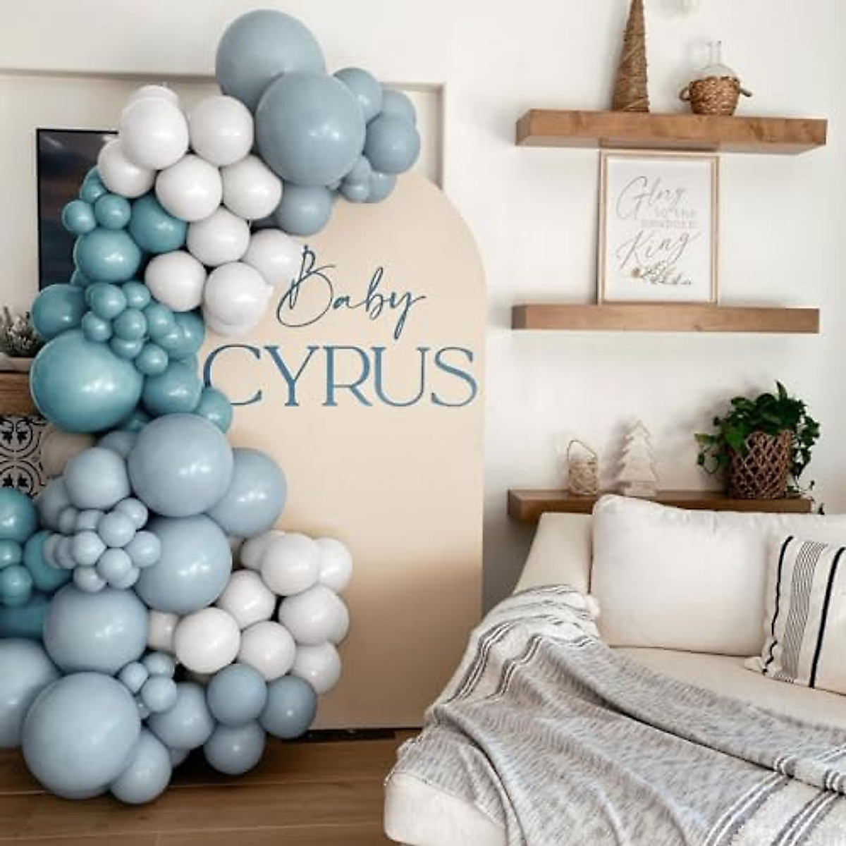 Dusty Blue Balloon Garland Blue White Balloon Arch Double Stuffed Latex Balloons Slate Blue Balloon Garland Kit For Baby Shower Birthday Wedding Anniversary Party Decorations