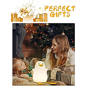 Ammonite Nursery Night Light, Cute Silicone Duck Lamp for Kids, Soft Silicone Kids Nursery Nightlight USB LED Touch Lamp Kids Bedroom Decor as Xmas Birthday Gifts for Boys Girls