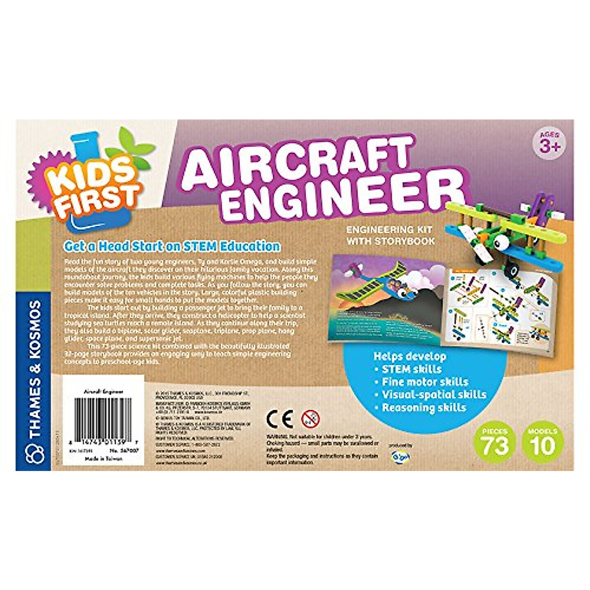Kids First Aircraft Engineer | STEM | 32 Page Full-Color Illustrated Storybook | Ages 3+ | Preschoolers and kindergartners | Develop Fine Motor Skills | Parents Choice Gold Award, Multi-colored, Standard