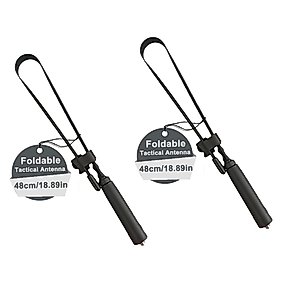 2 Packs BAOFENG UV-5R Folding Tactical Antenna for GMRS Two way Radio 48cm/18.8inch Dual Band VHF UHF SMA-Female Long Range Portable Compatible with BF-F8HP UV-82HP DM-1701(2packs)