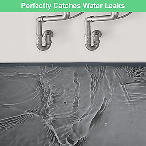 CANIVI Kitchen Organizers and Storage, 34" x 22" Under Sink Mat Waterproof Silicone Under Sink Tray for Kitchen & Laundry Cabinets, Cabinet Protector, Under Sink Liner for Drips, Leaks, Spills (Grey)