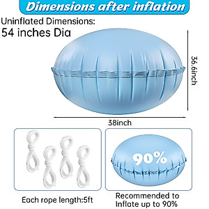 54in Dia Dome Patio Furniture Cover Airbag, Round Dome Airbag Kit with 4 Ropes to Fix,Weather Resistant Patio Table Cover Support Air Bag for Outdoor Furniture