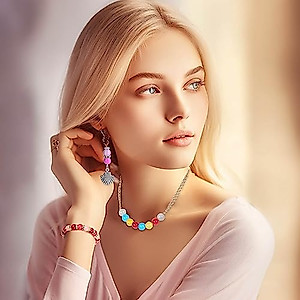 shynek 753 Pieces Glass Beads Bracelet Making Kit, 24 Color Glass Beads for Jewelry Making with Spacer Beads, Bail Tube Beads, Charms and Elastic String for Bracelets