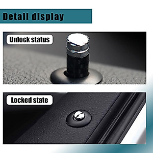 UGSHY 4 PCS Carbon Fiber Auto Door Lock Pin Cover, Door Bolt Decorative Modification Cover, Interior Vehicle Door Pull Pins, Car Lock Knobs Pin Stick, Universal for Most Cars (Black)