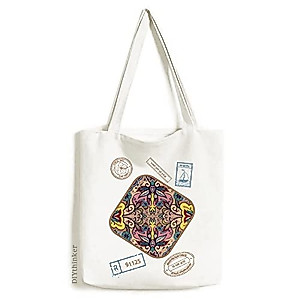 European Style Pattern Flowers Leaves Stamp Shopping Ecofriendly Storage Canvas Tote Bag