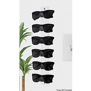 Marketing Holders Sunglasses Holder 6 Pair Wall Mount with Hardware Department Stores Malls Shopping Centers Convenient Clear Acrylic Organizer