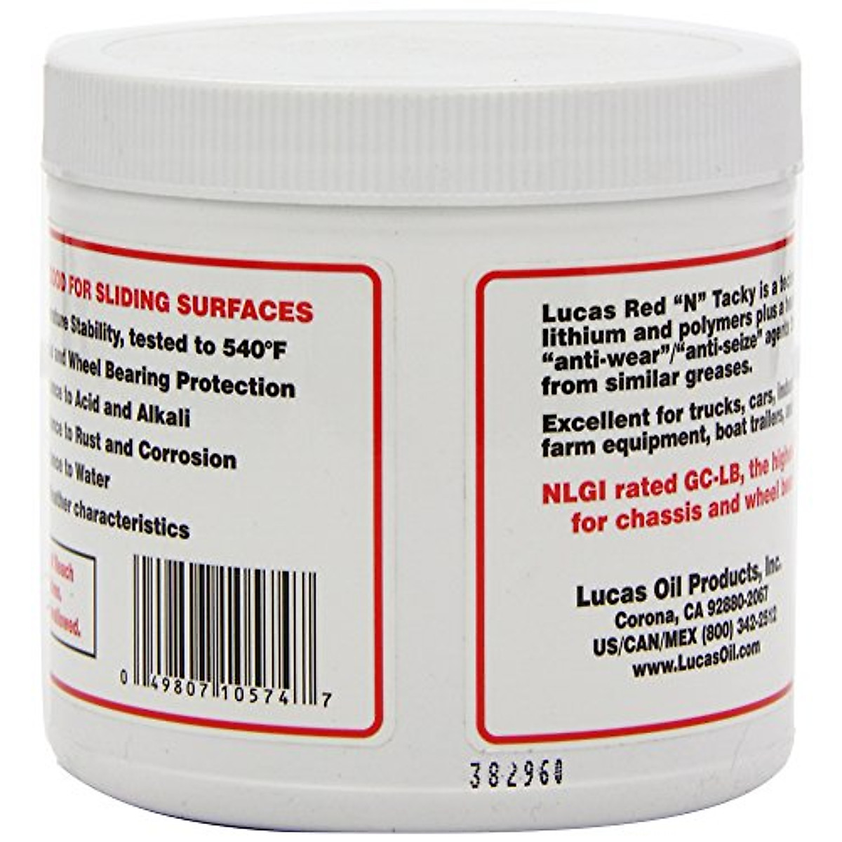 Lucas Oil 10574 Red "N" Tacky Grease - 1 Pound