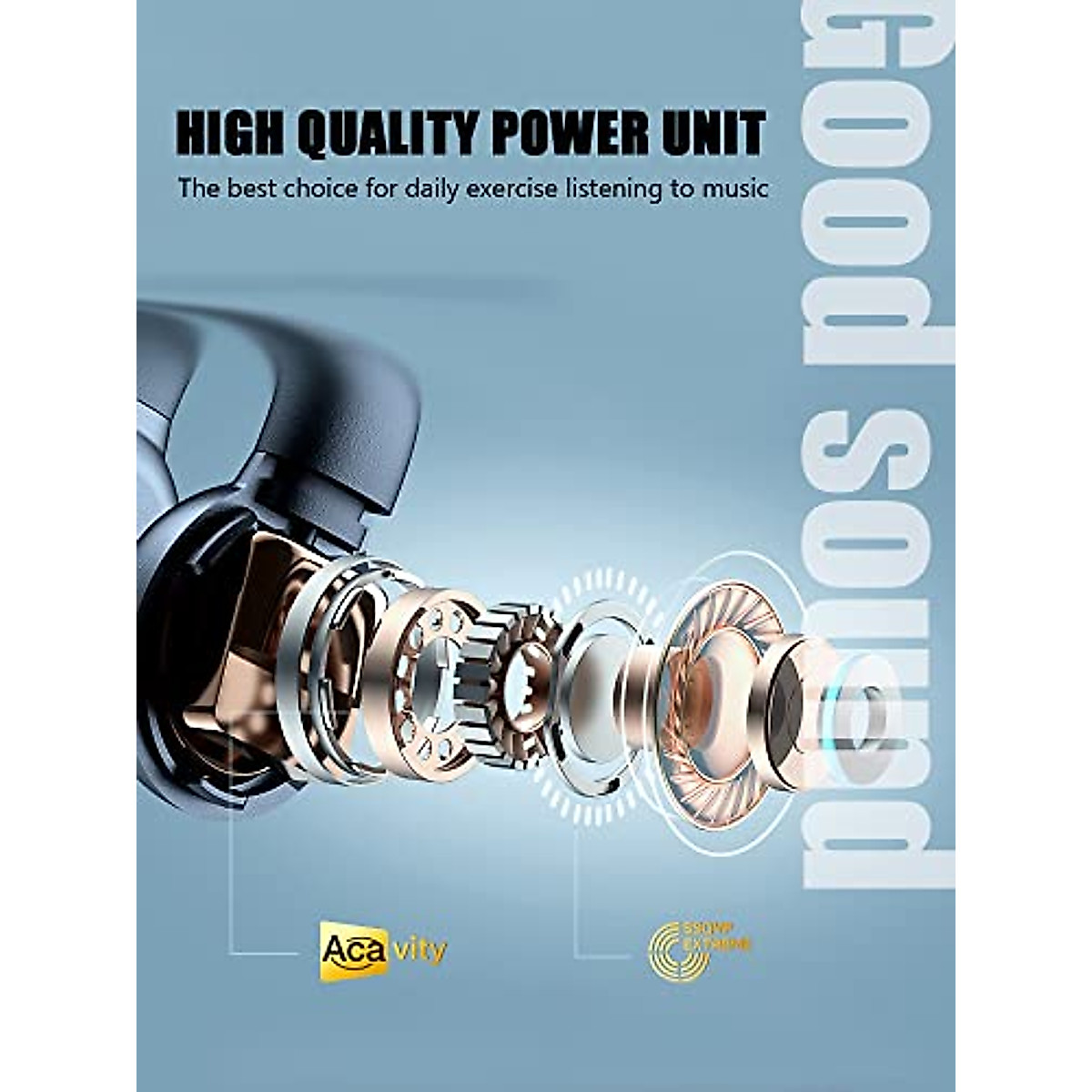 YUEYINOK Wireless Ear Clip Bone Conduction Headphones Bluetooth5.3, Clip On Earbuds Bluetooth, Open Ear Wireless Headphones, Waterproof Mini Headphones for Sports Running Cycling Workout