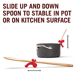 Monkey Business Hug Doug Spoon Saver, Spoon Holder and Lid Lifter - Ideal for Standard-Sized Utensils, Silicone Spoon Rest, Stove Spoon Holder, Cool Kitchen Gadgets & Cute Kitchen Accessories