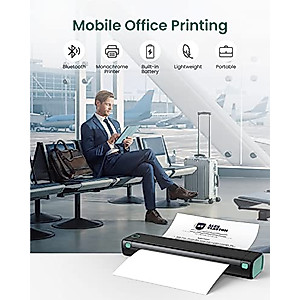 Phomemo M08F A4 Portable Thermal Printer, Supports 8.26"x11.69" A4 Thermal Paper, Wireless Mobile Travel Printers for Car & Office, Bluetooth Printer Compatible with Android and iOS Phone & Laptop