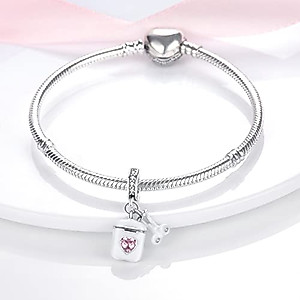 MULA 925 Sterling Silver Charms for Bracelets and Necklaces Family Letters Dangle Pendants Airplane Travel Beads Family Tree Jewelry Charms for Women