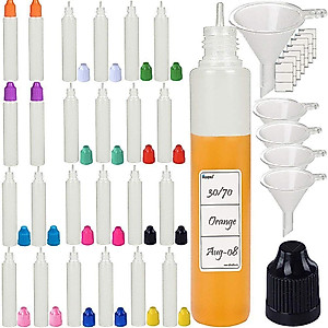 25pcs 60mL Unicorn Pen LDPE Plastic Dropper Bottle - Long thick Tip 25 Pack - CRC Child Resistant Cap - BPA Free Squeezable PE Bottles (25, Multicolor) (Colored cap, 60ml x 25pcs)