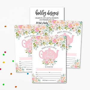 25 Tea Party Birthday Invitations Girl Tea Party Invites For Girls - Princess Tea Party Invitations For Girls Birthday Invitations, Girl Birthday Party Invitations Tea Party Birthday Invites For Girls