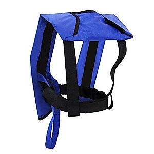 Top Safety Adult Life Jacket with Whistle - Manual Version Inflatable Lifejacket Life Vest Preserver PFD for Boating Fishing Sailing Kayaking Surfing Paddling Swimming - Adjustable Life Saving Vest