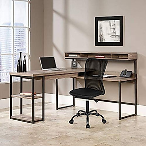 HCB Home Office Chair Mesh Desk Chair Ergonomic Computer Chair with Lumbar Support Mid Back 360° Rolling Swivel Adjustable Height Small Meeting Chairs (Black)