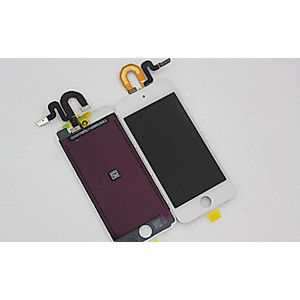 Full Screen Replacement for iPod Touch 5th 6th 7th Generation LCD Screen丨The Whole Display Assembly Metal Frame with Free Repair Tools (White One-Pack)
