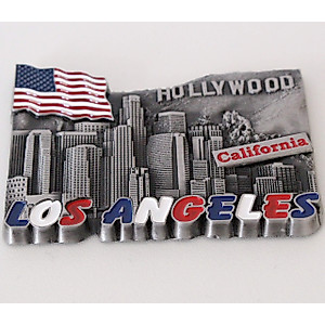 Los Angeles Metal Magnet Unique Design Home Kitchen Decorative Travel Holiday Souvenir Gift, Stick Up Your Lists, Photos on Your Refrigerator