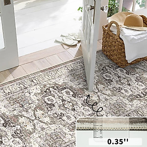 YOUFORTONG Area Rugs 9x12 Washable Non-Slip Rug Stain Resistant Rugs for Living Room Dining Room Bedroom Low-Pile and Ultra Soft Area Rug (Beige, 9x12)