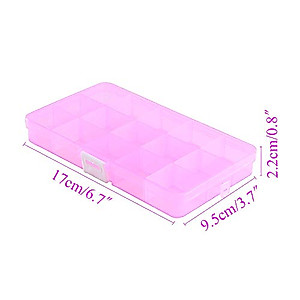 ETSAMOR 5pcs Plastic Jewelry Box 4 Colors Adjustable Divider Removable Grid Compartment Jewelry Earring Tool Containers for Small Accessories