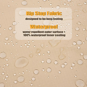 F&J Outdoors Patio Egg Chair Cover Rip-Stop Heavy Duty Waterproof Chair Covers, Beige, 45" Wx70 H