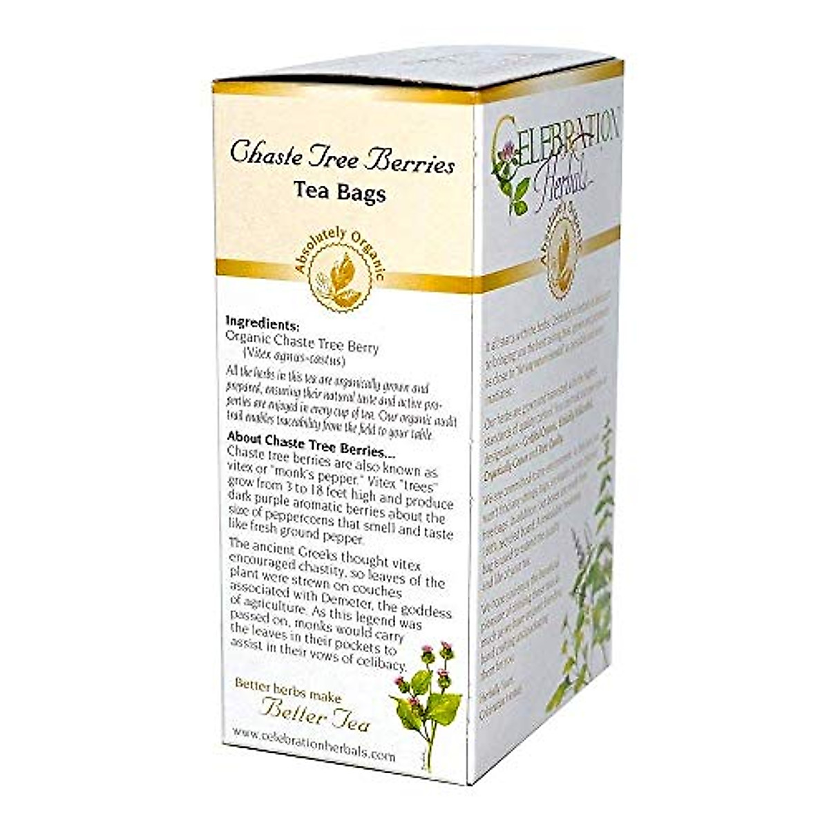 Celebration Herbals Organic Chaste Tree Berries Tea, 24 Bags