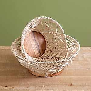 CTW 460379 Wood and Macrame Bowl, Set of 2