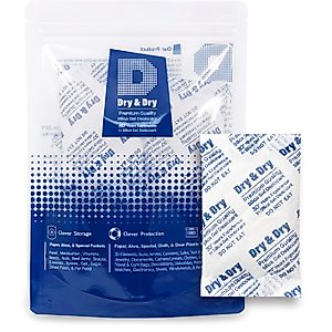 Dry & Dry 30 Gram [20 Packets] Silica Gel Packets Desiccants, Silica Packets - Rechargeable Silica Gel Packs, Silica Gel Packets, Desiccants Packets, Silica Gel