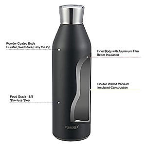 PINKAH 20oz Insulated Stainless Steel Water Bottle, Reusable Water Bottles, Double Walled Cola Shaped Water Bottle for Sport Travel