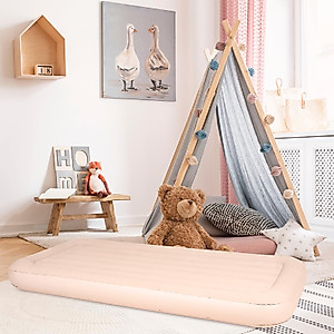 Geetery 2 Pcs Kids Air Mattress Toddler Inflatable Sleepover Airbed 55 x 27.6 x 8.7 Inch Foldable Comfort Flocked Blow up Bed with Patch Kit Portable Air Mattresses for Home Travel Camping Party