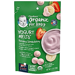 Gerber Baby Snacks Organic Yogurt Melts, Banana & Strawberry, 1 Ounce