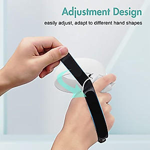 UPOK Alternative Controller Grips for Oculus/Meta Quest 2 - Accessories Battery Door Covers with Premium Adjustable Wrist Knuckle Leather Straps Fit Gym Class Basketball VR