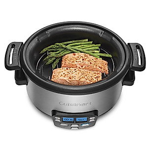 Cuisinart MSC-400 3-In-1 Cook Central 4-Quart Multi-Cooker: Slow Cooker, Brown/Saute, Steamer (Renewed)