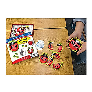 Carson Dellosa Ladybug Letters Alphabet Puzzle—Kids Alphabet Game With 26 2-Piece Ladybug Puzzles, 26 2-Sided Leaves With Alphabet Letters, 1-4 Players, Ages 4+