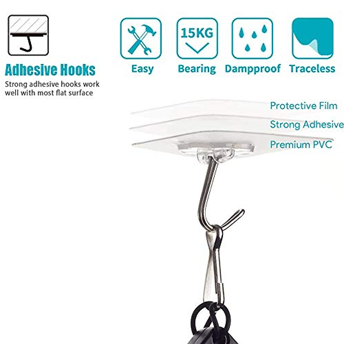 KIWI design VR Cable Management for Meta Quest 3/2/1, Ceiling Pulley System for HTC Vive/Vive Pro/Rift/Rift S/Link Cable for Quest/Valve Index VR Accessories (White, 6 Pack)