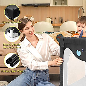 Letfonmo Playpen with Mat for Babies and Toddlers, Baby Play Yards No Gaps, Playpen with Gate, Indoor & Outdoor Kids Activity Center, Safety Baby Fence Play Area for Apartment