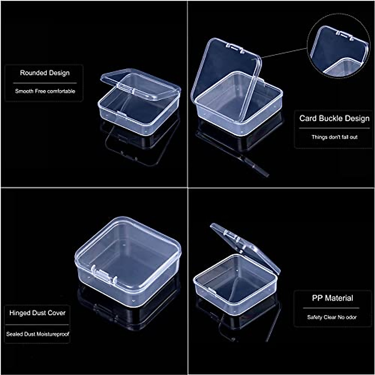 12Pcs Bead Organizer with Lid Small Transparent Plastic Craft Organizer Screw Organizer Bead Storage Small Plastic Containers with Lid for Jewelry Diamond Art, 1Pc Organizer Box with Hinged Lid