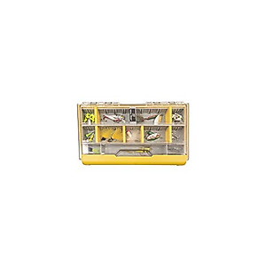 Plano EDGE 3500 Premium Tackle Storage with Rustrictor Rust-Resistant Technology, Gray and Yellow, Waterproof Terminal Tackle Box Organization, Small