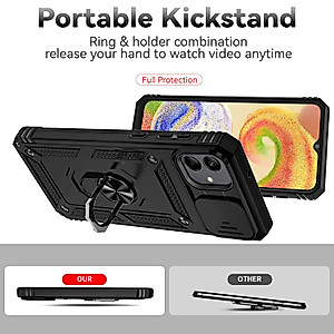 Guzhthi for Samsung Galaxy A04 Case: with Cell Phone Screen Protector Glass and Camera Back Cover Protective Heavy Duty Shockproof Rugged - Military Protection Bumper - Black Jc