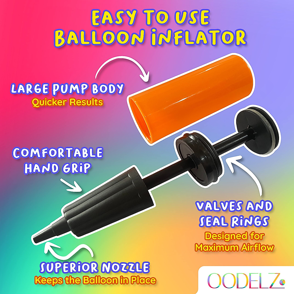 Balloon Pump Hand Pump-Balloon Inflator & Balloon Kit-2 Hand Air Pump for Balloons & Ballon Garland Kit- tie Tool, Balloon String & Tape for Birthday Party Decorations, Portable Air Pump Inflatables