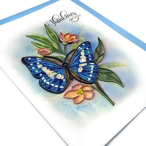 TUMYBee Thinking of You Butterfly Card, 5in x 7in, Blank Inside, Envelope Included, Perfect for Birthdays, Thank You, Anniversaries