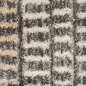 Home Dynamix The Spruce Marcella Louise Geometric Stripe Shag Area Rug, Gray/Ivory, 7'10"x10'5" Rectangle